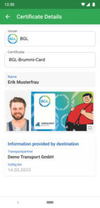 Digital Transformation: BGL-Brummi-Card for Drivers